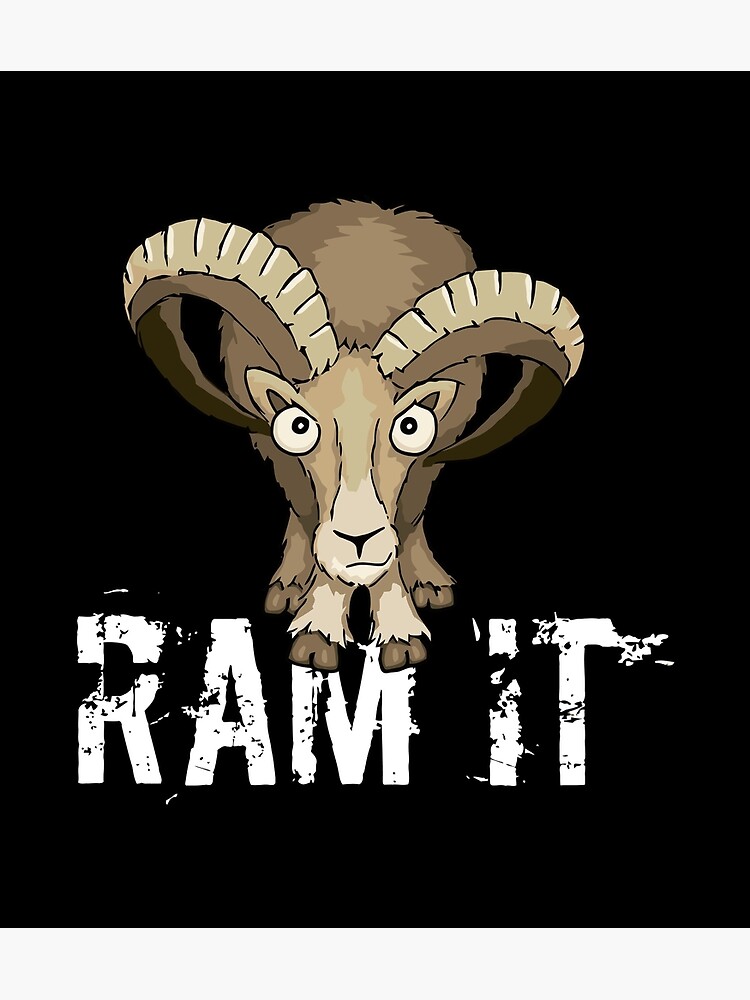 Póster «Ram It Wild Buck Pun Dibujo de borrego cimarrón» de aflaloshaw ...