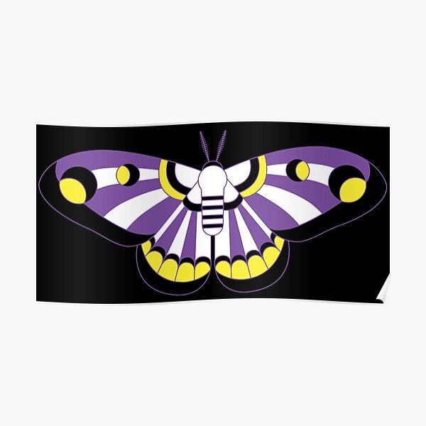 "Non-Binary Pride Moth" Poster by zanecweber | Redbubble