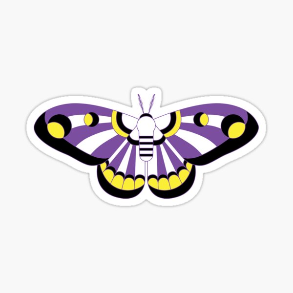 "Non-Binary Pride Moth" Sticker by zanecweber | Redbubble
