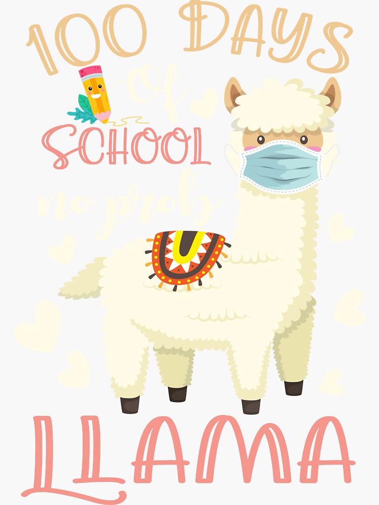 "Happy 100 Day School Llama Probllama Distance Virtual Learning ...