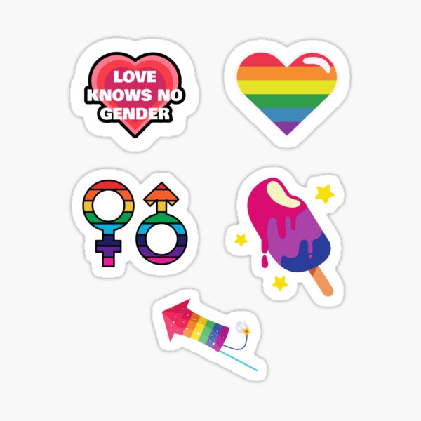 "lgbtq rainbow sticker pack" Sticker by Bizarro23 | Redbubble