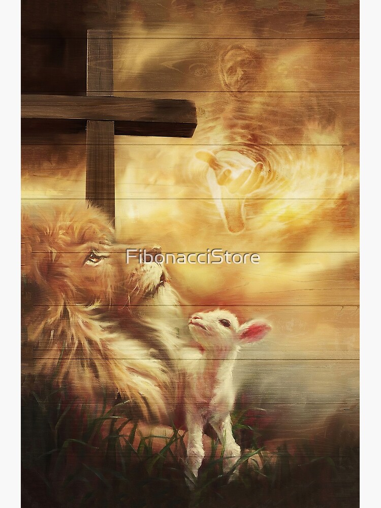 Lámina fotográfica «Cree en Jesús, el León de Judá y el Cordero de Dios ...
