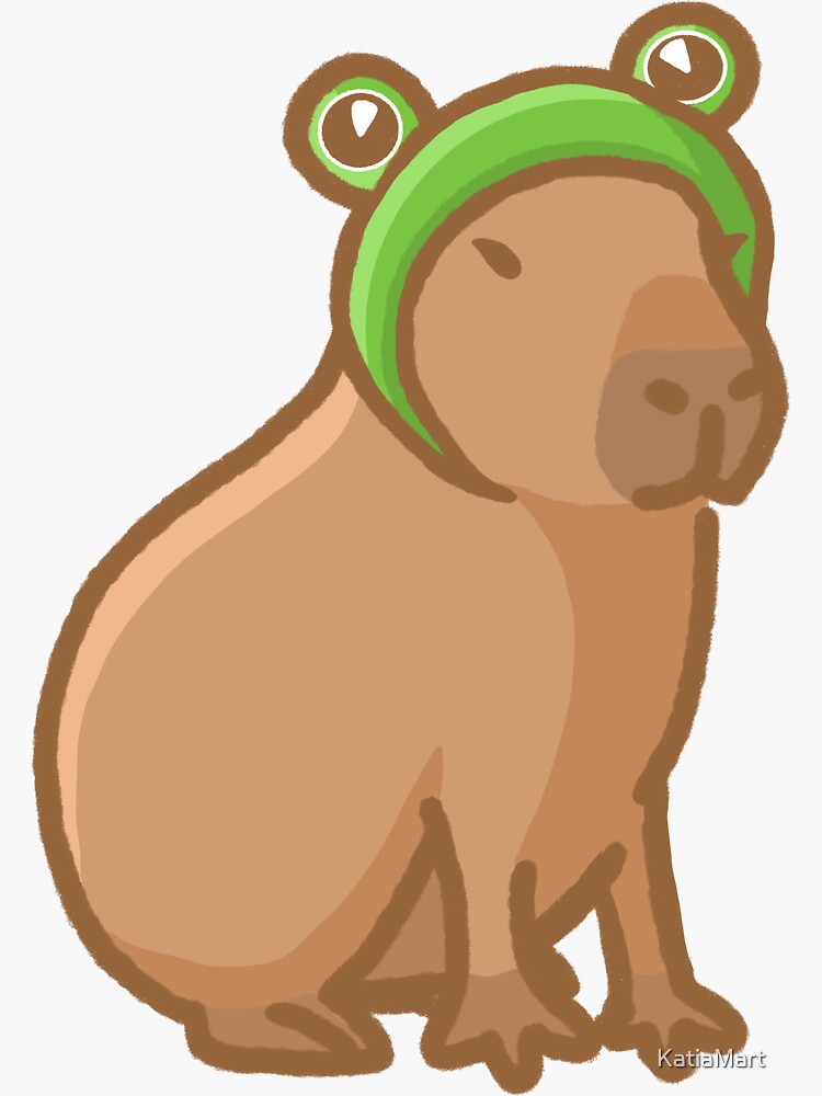 "Coco the Capybara Frog Hat" Sticker for Sale by KatiaMart | Redbubble