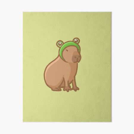 "Coco the Capybara Frog Hat" Art Board Print for Sale by KatiaMart ...