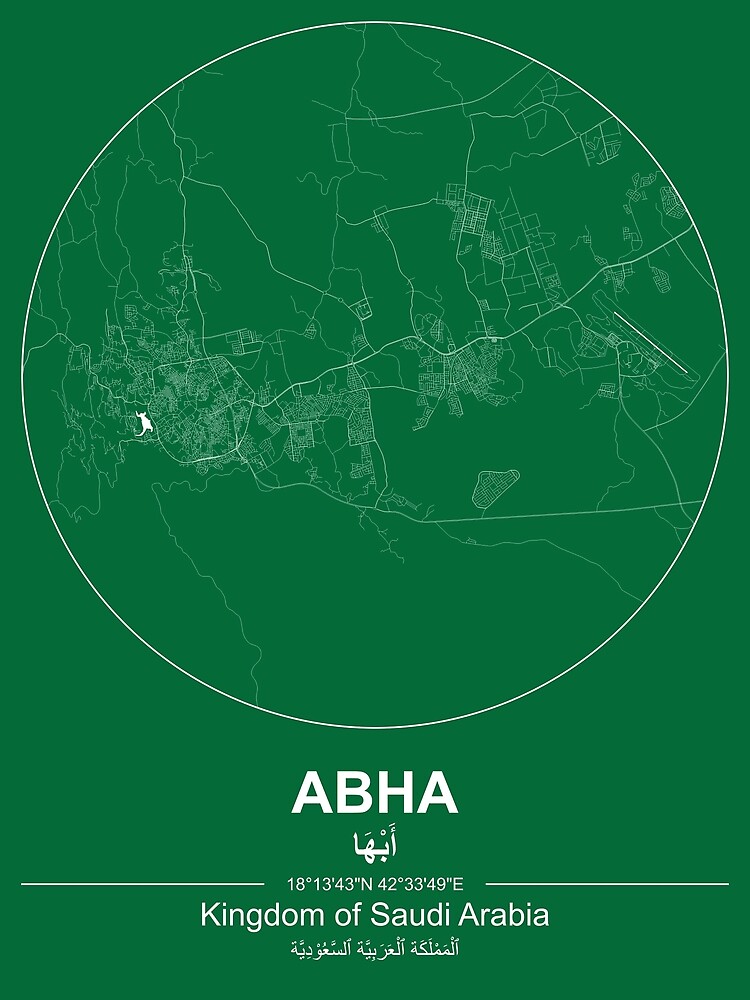 "Abha (Kingdom of Saudi Arabia) City Map" Photographic Print by jesse ...