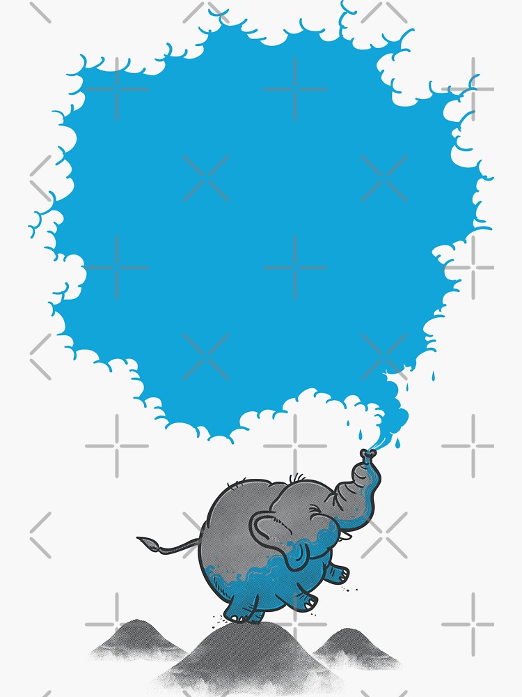 "The Blue Elephant" Sticker by xiaobaosg | Redbubble