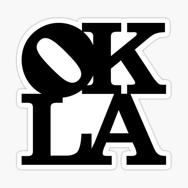 "OKLA Black and White" Sticker for Sale by okjane | Redbubble