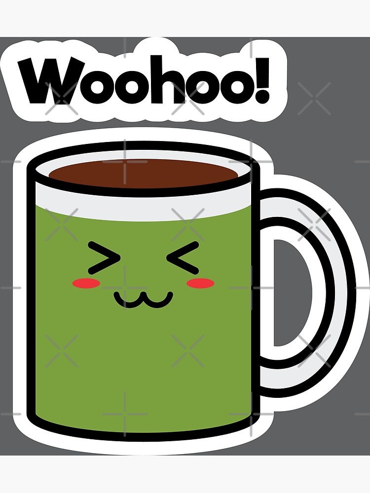 "Woohoo! | Coffee | Charging | High Battery | Cute Kawaii | Gray ...
