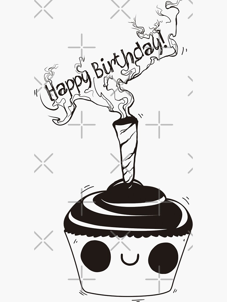 "Spliff It Smiling Birthday Cupcake " Sticker for Sale by ...