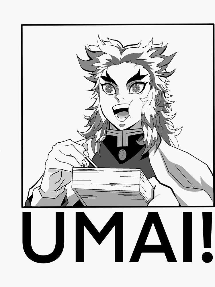 "Umai!" Sticker for Sale by ArtbySomeBeach | Redbubble