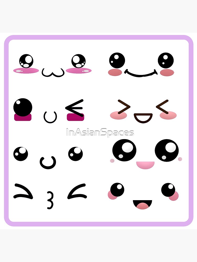 "Kawaii Japanese Smiley Faces" Photographic Print for Sale by ...