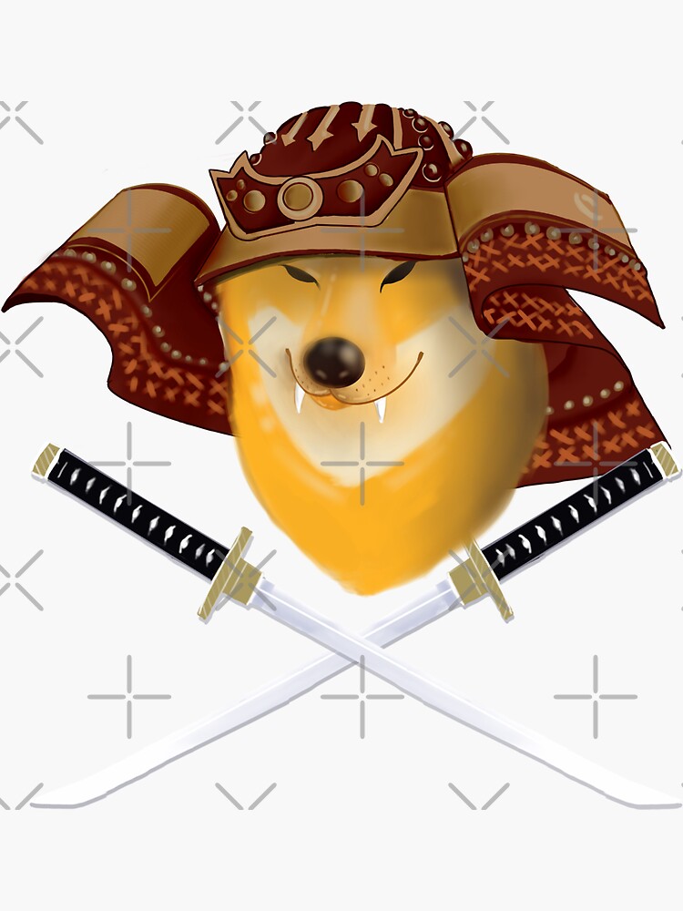 "SHIB ARMY Crypto Samurai Shiba Inu coin T-Shirt" Sticker by Pchra ...