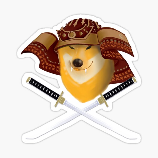 "SHIB ARMY Crypto Samurai Shiba Inu coin T-Shirt" Sticker by Pchra ...