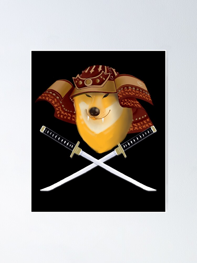 "SHIB ARMY Crypto Samurai Shiba Inu coin T-Shirt" Poster by Pchra-store ...