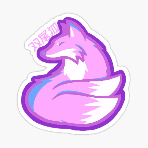 "Two-Tailed Fox Sticker| Gift T-Shirt" Sticker for Sale by caramare ...