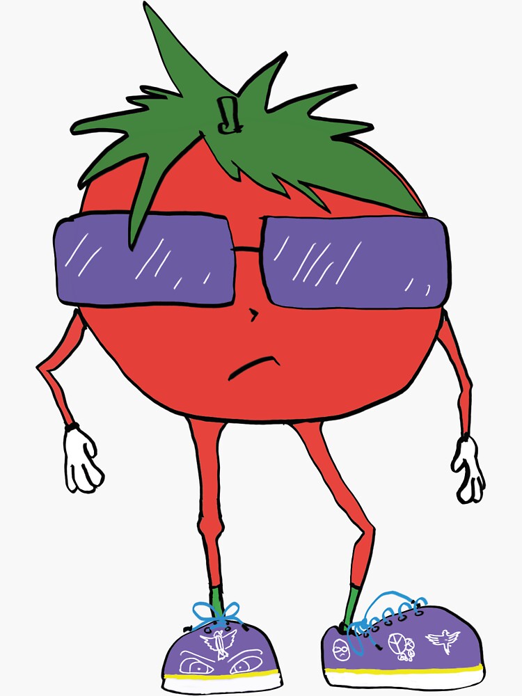 "Tomato Man" Sticker for Sale by darrangDesk | Redbubble