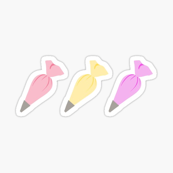 Pegatina «Patrón de manga pastelera - rosa, amarillo y morado» de ...