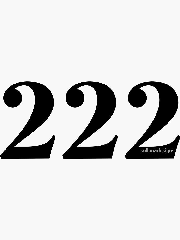 Pegatina «Número 222 caligrafía moderna» de sollunadesigns | Redbubble