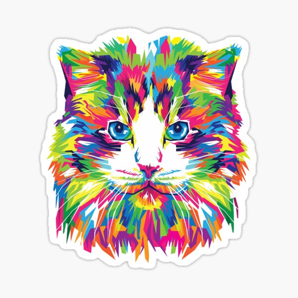 "Drawing Cat" Sticker by Graphicgallery | Redbubble