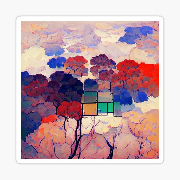 "Cubic forest" Sticker by cocobix | Redbubble