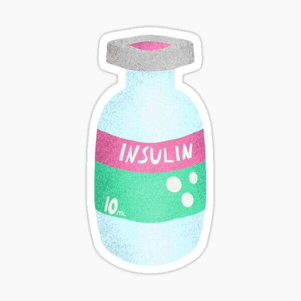 "Insulin vial " Sticker for Sale by nadiaarsky | Redbubble