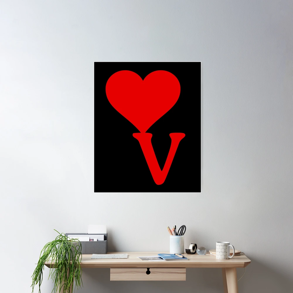 Heart Shape Letter V