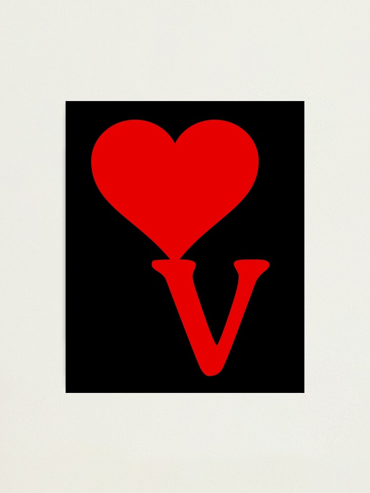 Lámina fotográfica «Corazón con la inicial de la letra V || Backgroung ...