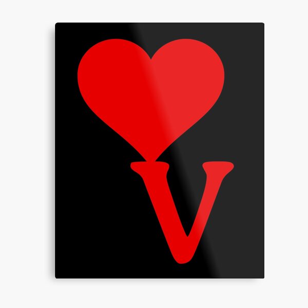 Lámina metálica «Corazón con la inicial de la letra V || Backgroung ...
