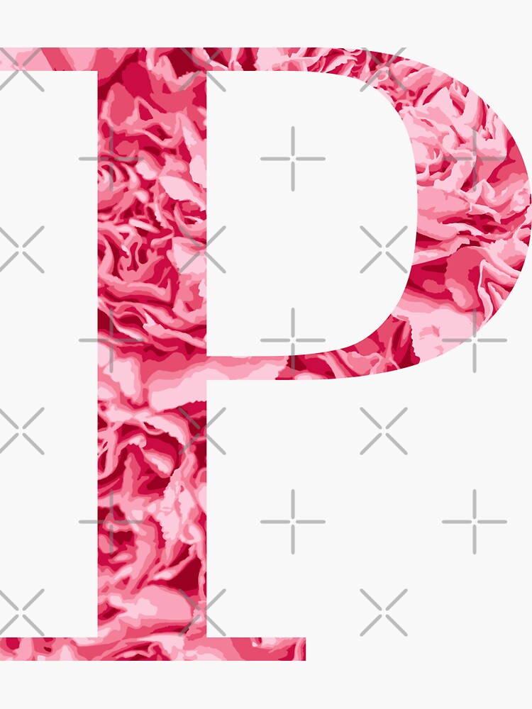 "Letter P - Light Pink Flowers" Sticker for Sale by CiaraPrints | Redbubble