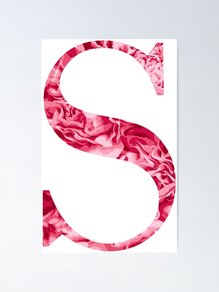 "Letter S - Light Pink Flowers" Poster for Sale by CiaraPrints | Redbubble