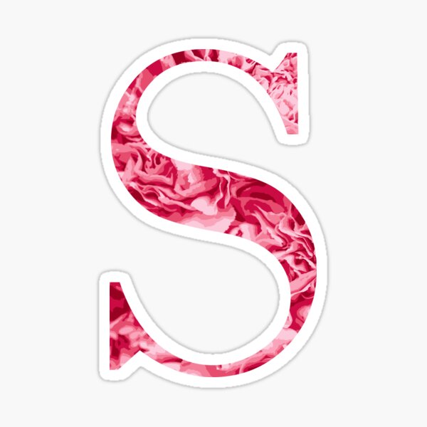 Pegatina «Letra S - Flores rosa claro» de CiaraPrints | Redbubble