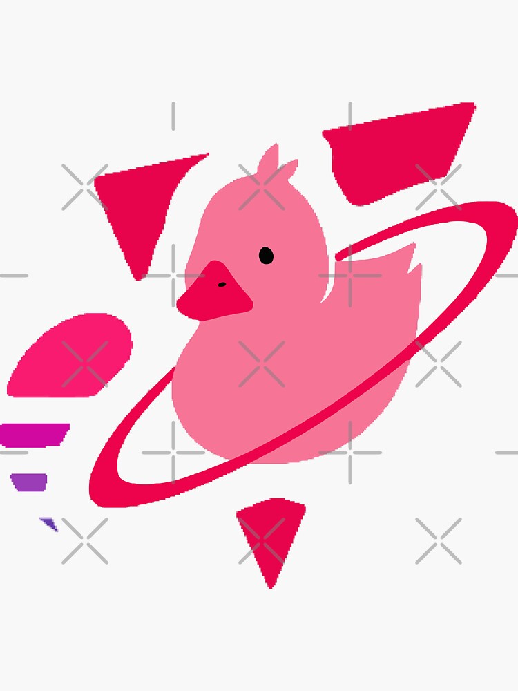 Pegatina «Neon Quackity Planet Duck» de UnluckyPanda | Redbubble