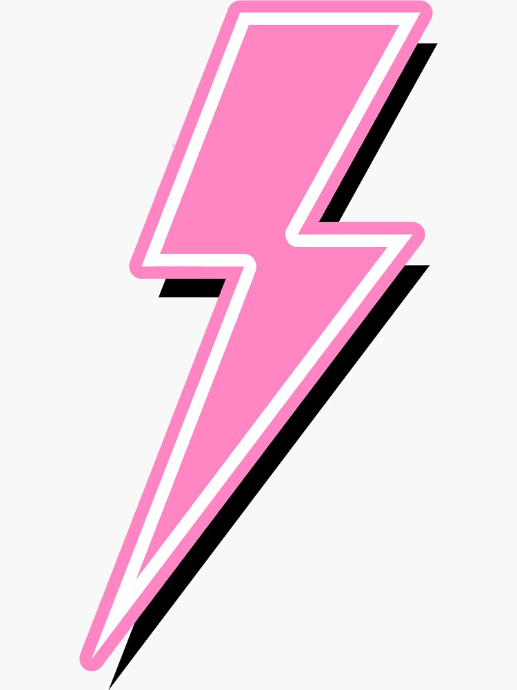 "Pink Lightning Bolt Preppy" Sticker for Sale by StickaBocka | Redbubble