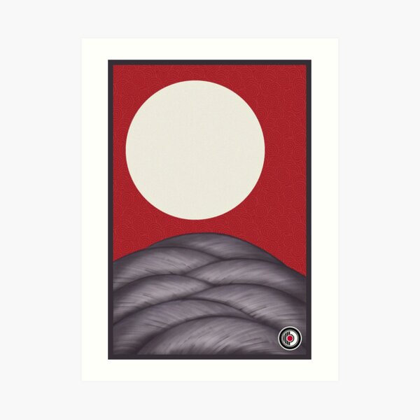 "Hanafuda Full Moon Susuki Grass" Art Print by MrRamenBox | Redbubble