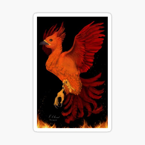 "Fawkes the Phoenix " Sticker for Sale by StuffByNukart | Redbubble