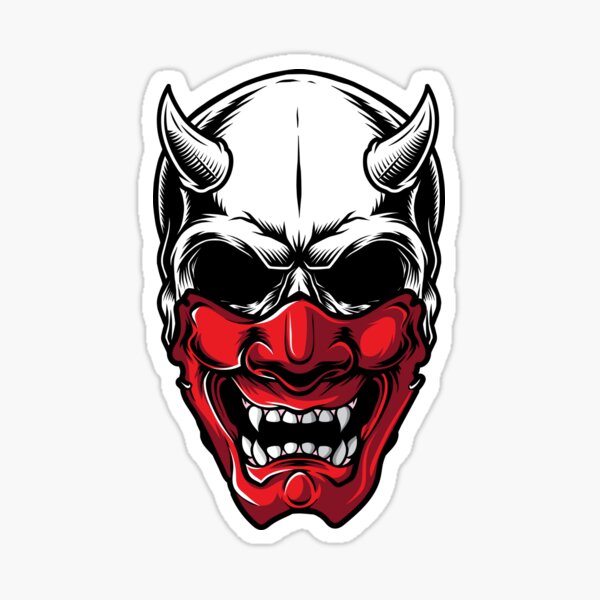 "red devil skull" Sticker for Sale by yusufstry | Redbubble