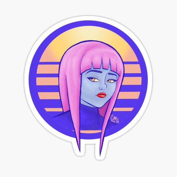 "Cyber Sunset" Sticker for Sale by celinemarieart | Redbubble