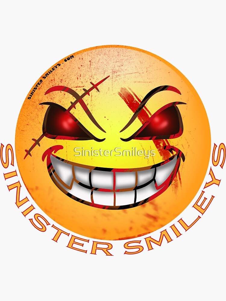 "Sinister Smiley Face " Sticker for Sale by SinisterSmileys | Redbubble