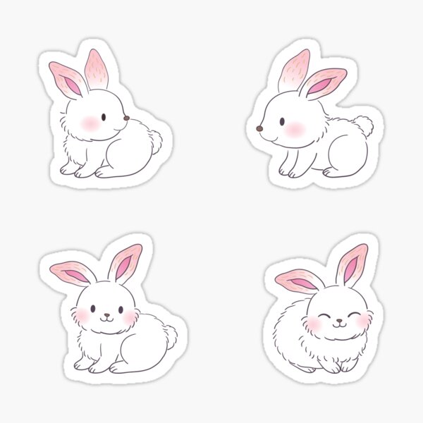 "Bunny rabbit sticker pack" Sticker by foxpop1 | Redbubble