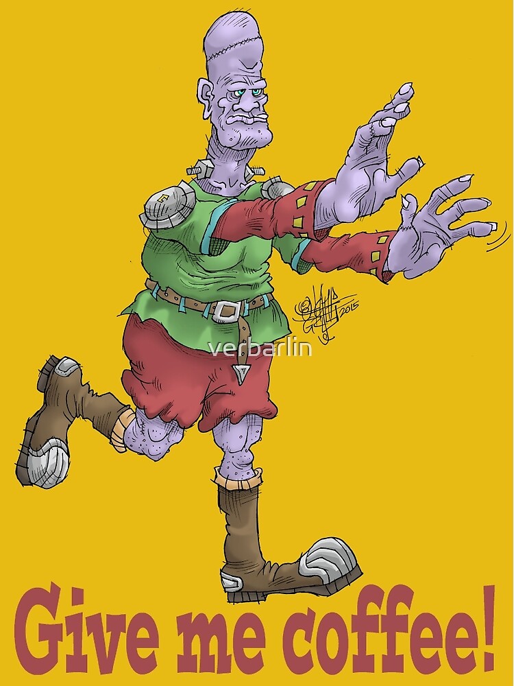 Póster «Dame café, ilustración de dibujos animados de frankenstein.» de ...