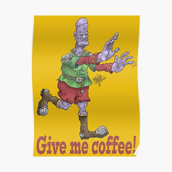Póster «Dame café, ilustración de dibujos animados de frankenstein.» de ...