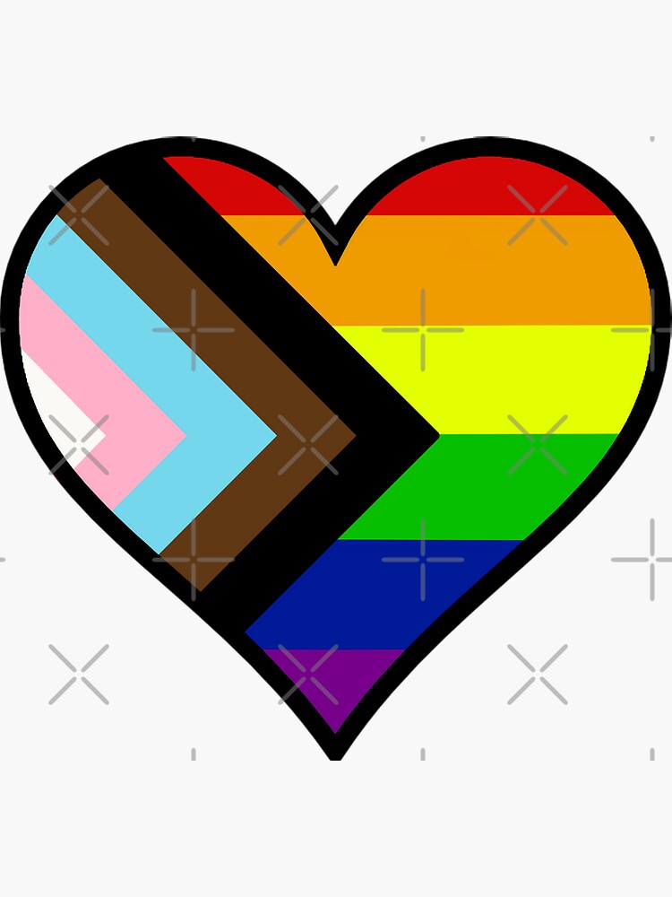"Progressive Rainbow Pride Heart" Sticker for Sale by echohicks1117 ...