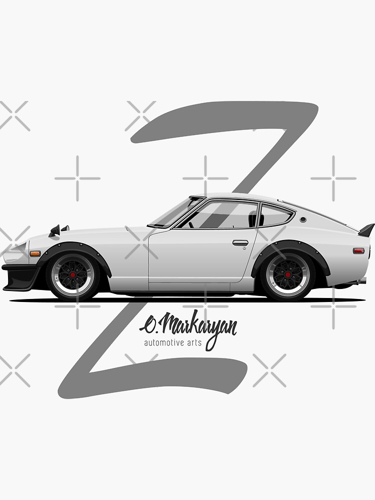"280Z (white)" Sticker for Sale by OlegMarkaryan | Redbubble