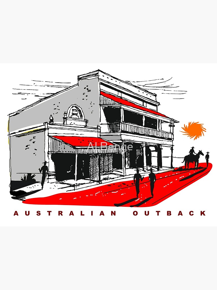 "Dramatic Aussie outback old town sketch by artist Al Benge" Art Print ...