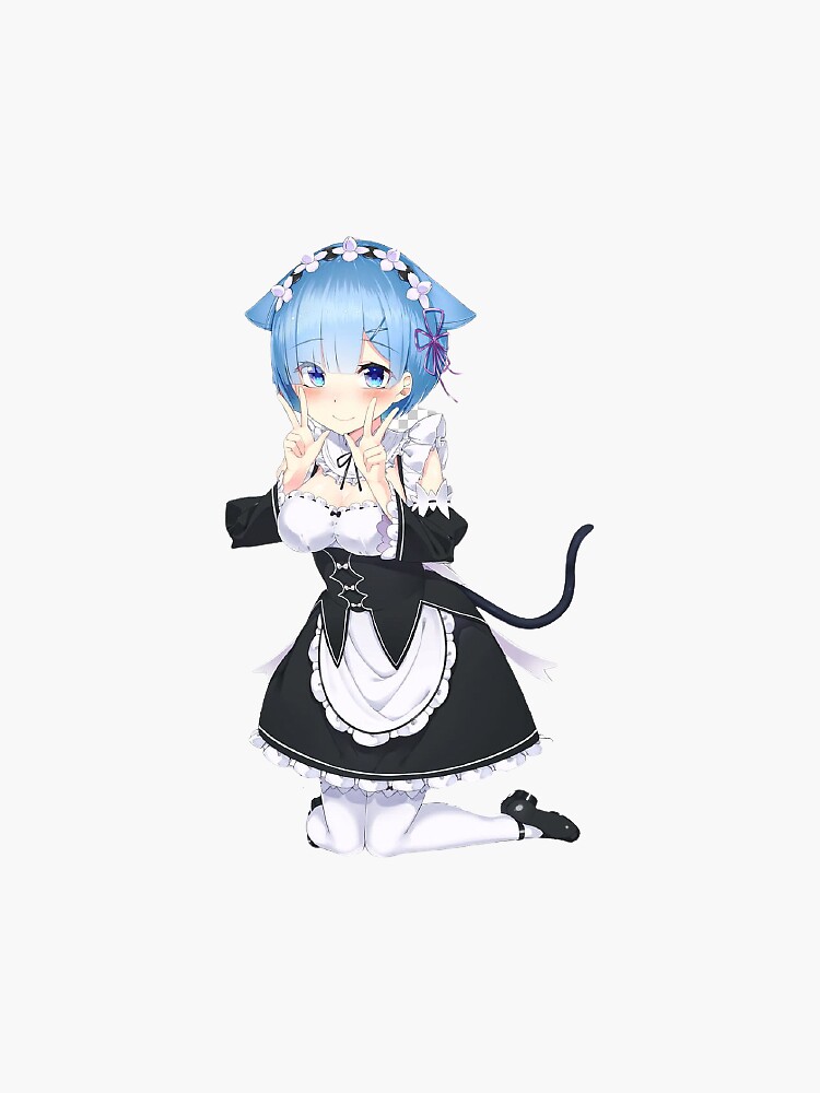 "Re:Zero - Cat Rem" Sticker for Sale by Hydr0FFA | Redbubble
