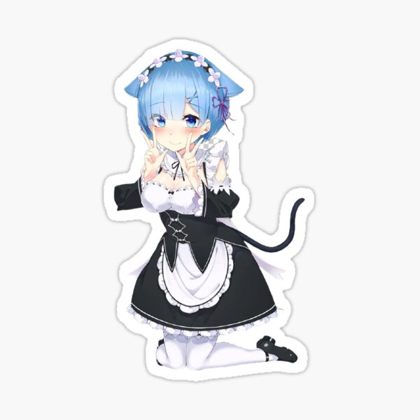 "Re:Zero - Cat Rem" Sticker for Sale by Hydr0FFA | Redbubble