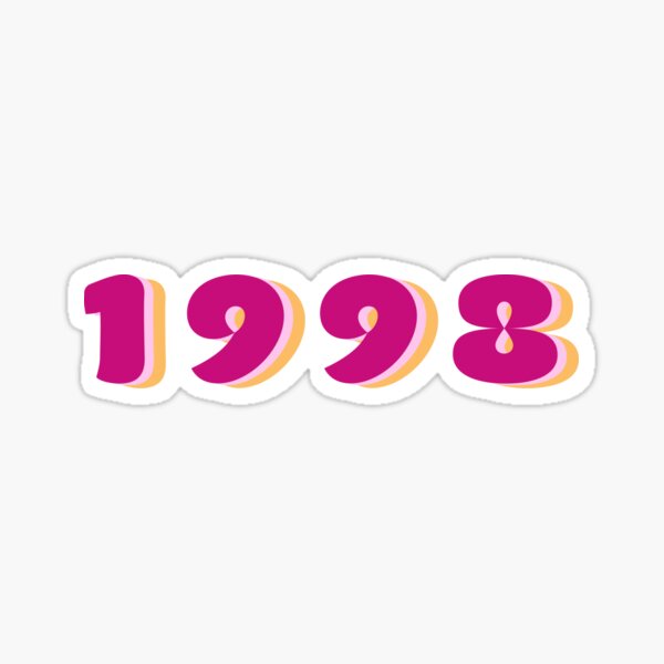 "1998 Birth Year Sticker" Sticker for Sale by mdubin | Redbubble