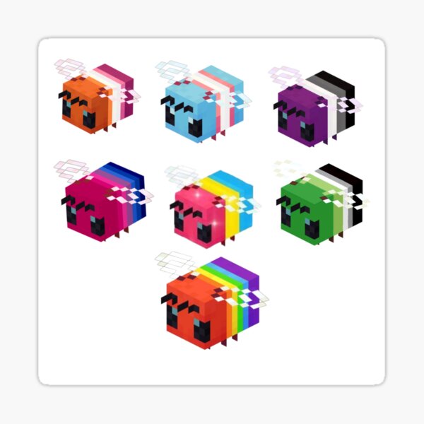 "Pride Bee Minecraft" Sticker for Sale by BenjisCafe | Redbubble