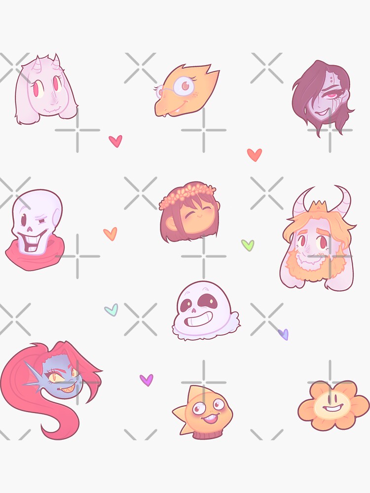 "Undertale Characters Sticker Set" Sticker for Sale by smeefing | Redbubble