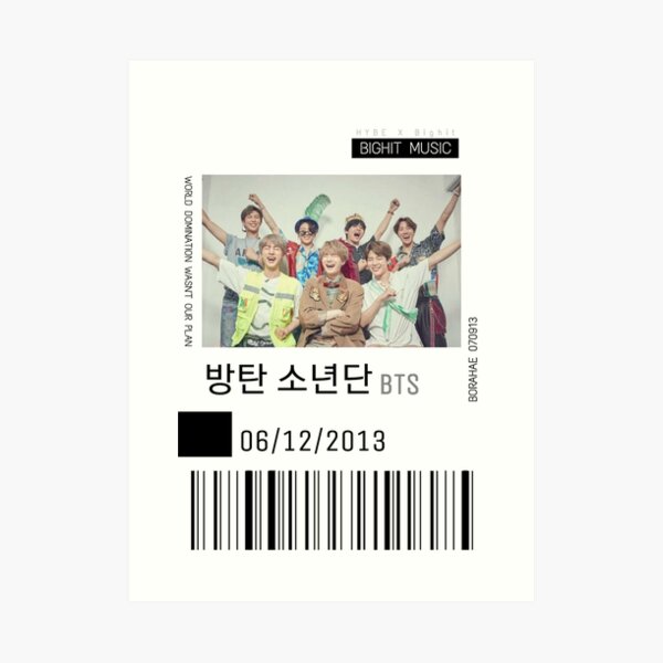 "BTS Receipt/Ticket Aesthetic " Art Print by ladymearros02 | Redbubble